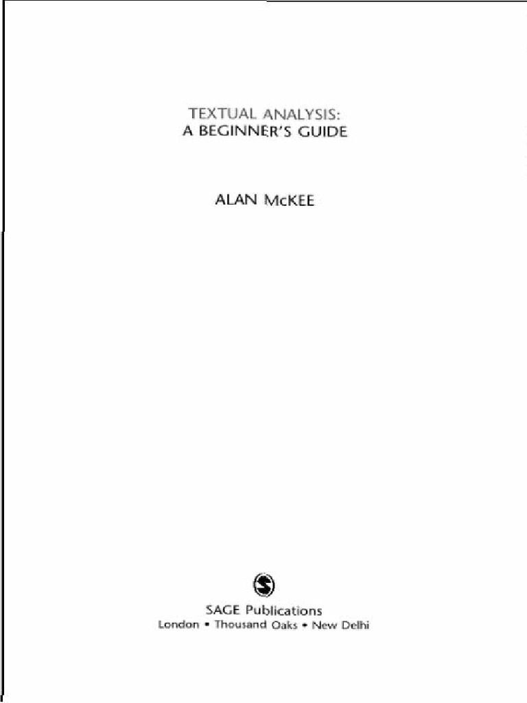 Textual Analysis - A Beginner's Guide | PDF