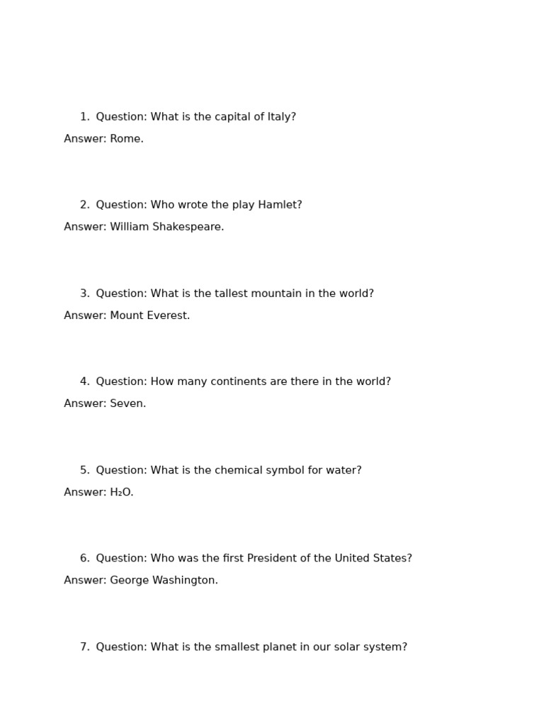 General Knowledge | PDF | Planets | Atmosphere