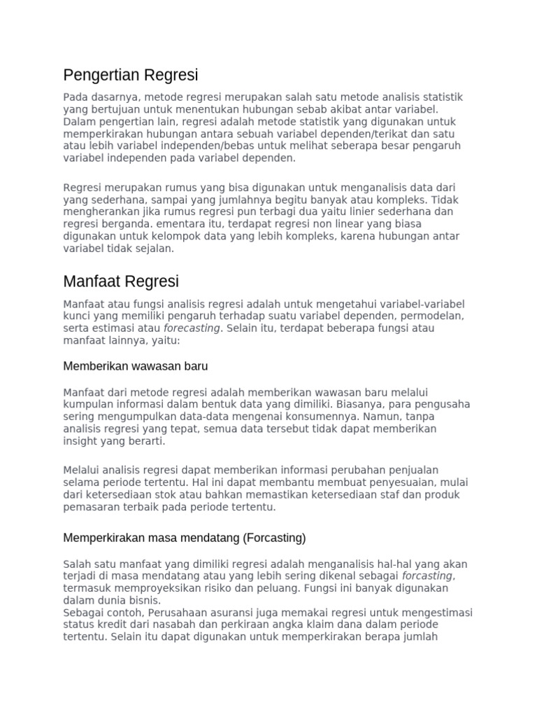 Statistika Regresi | PDF