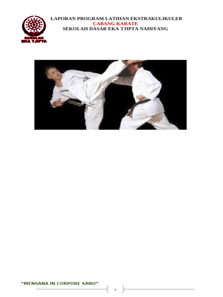 Program Ekstrakurikuler Karate SD 2023 | PDF