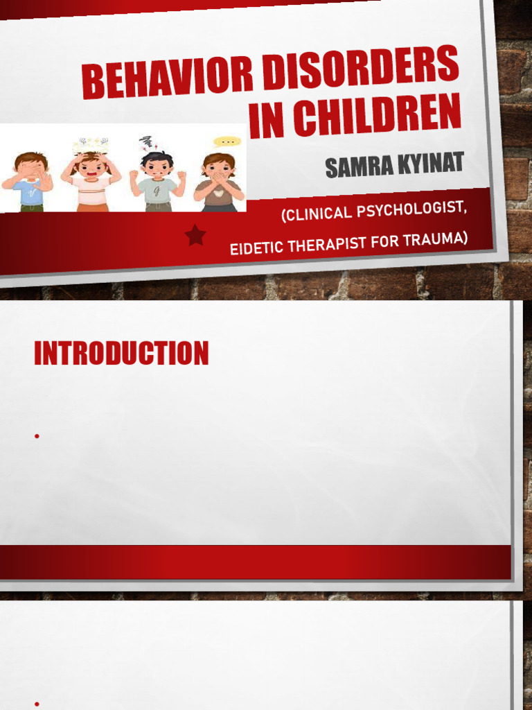 Behavior disorders in children | PDF | Attention Deficit Hyperactivity Disorder | Mental Disorder