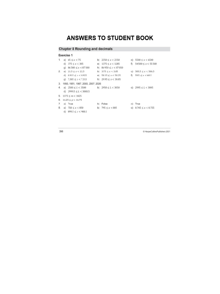Ch-8 Answers of Student Book and Workbook | PDF