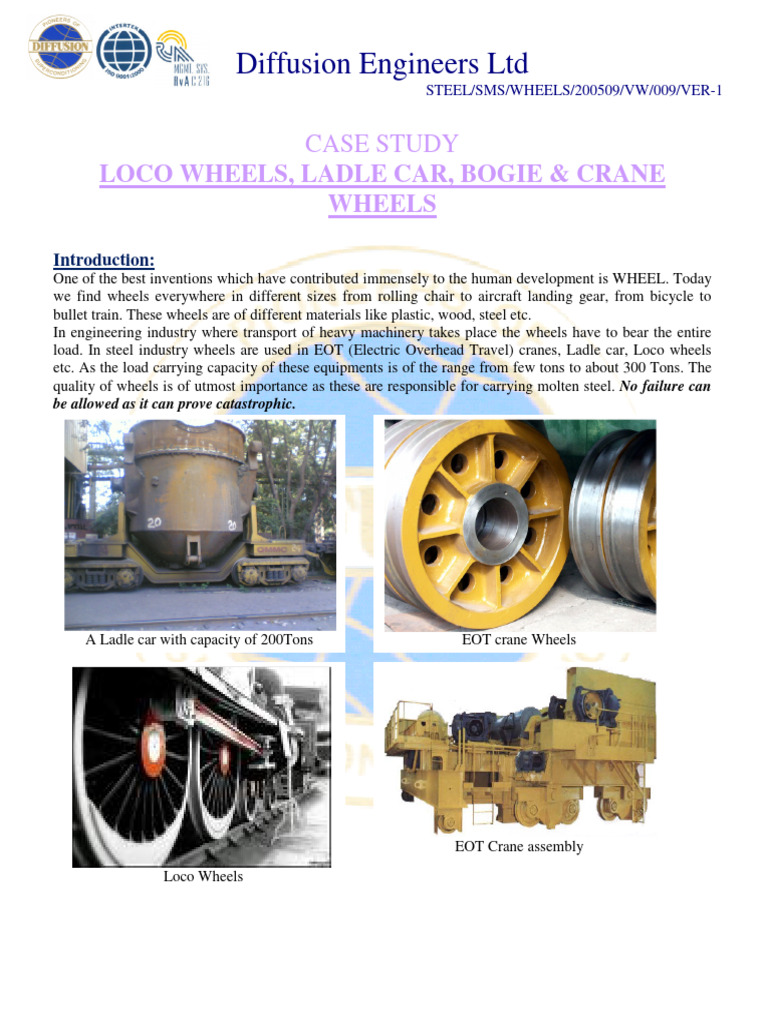 Case Study - Loco Wheels & Ladle Car Wheels | PDF | Welding | Construction