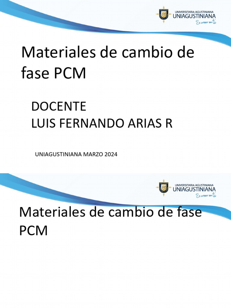 Materiales de Cambio de Fase PCM | PDF | Calor | Calor latente