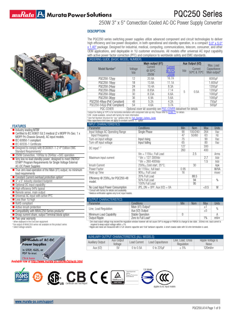 PQC 250 | PDF | Power Supply | Electrical Connector