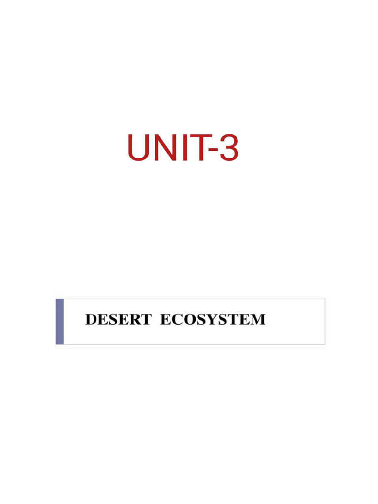 Desert Ecosystem - 1 | PDF