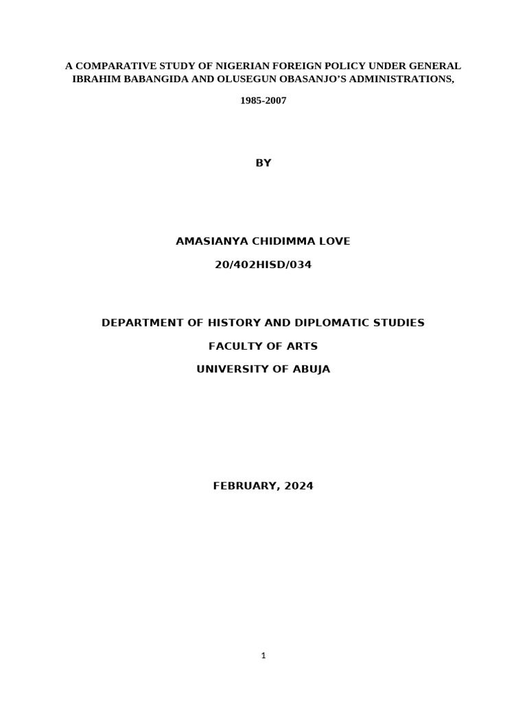 Amasianya MA Dissertation Complete - Docx Ed | PDF | Nigeria | Policy