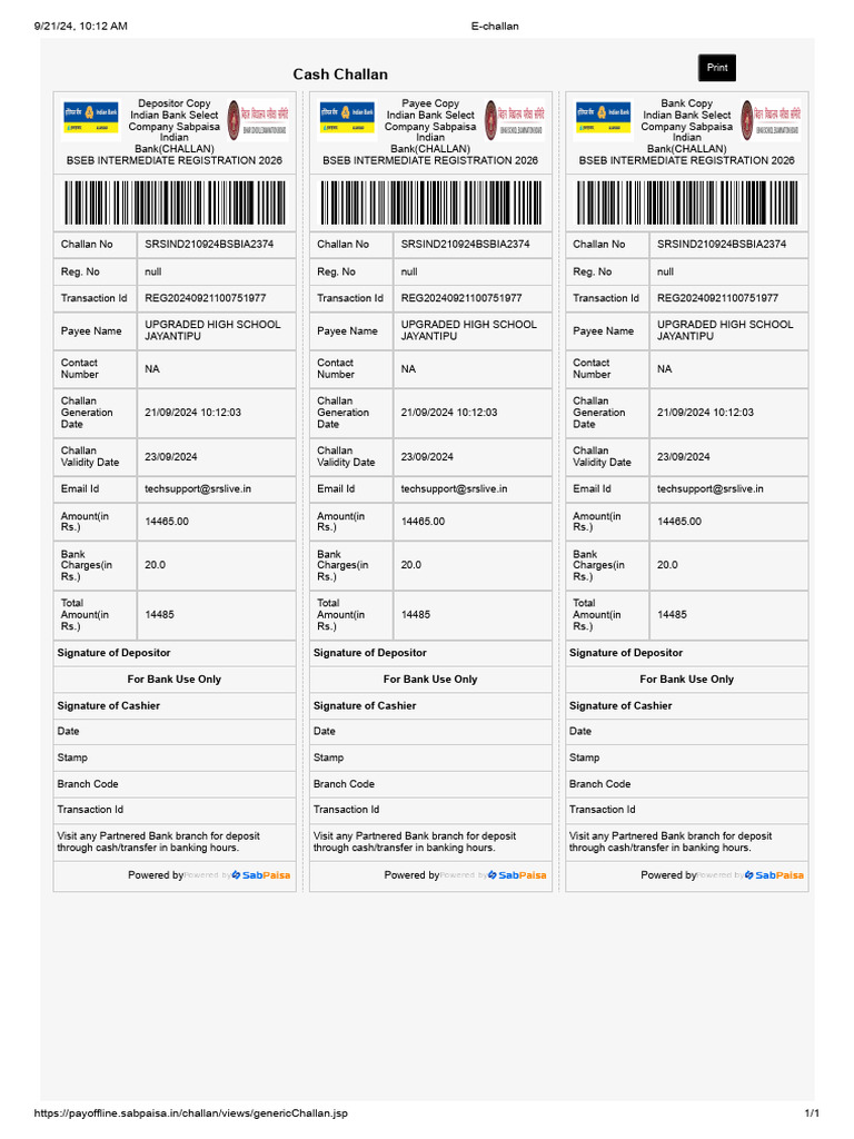 E-Challan SCIENCE 27 | PDF | Deposit Account | Banks
