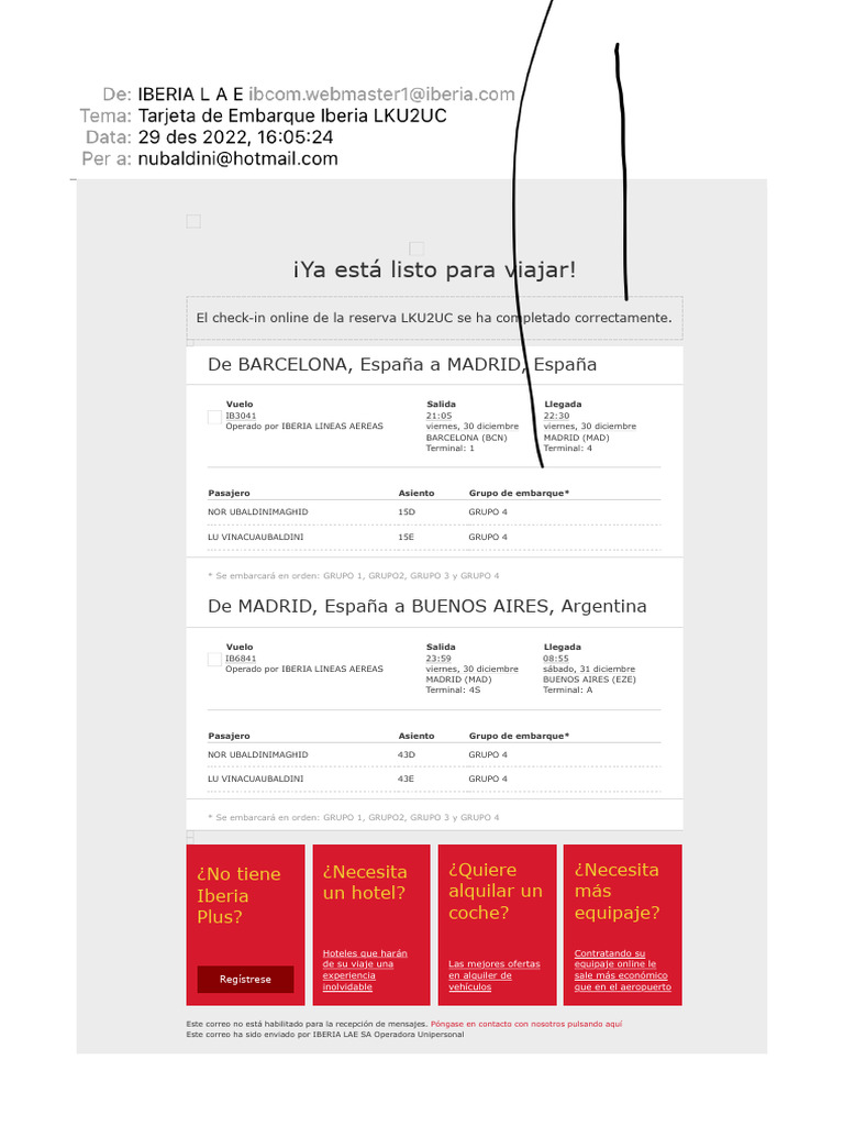 Vuelo Iberia: Barcelona a Buenos Aires | PDF | aerolíneas | Transporte