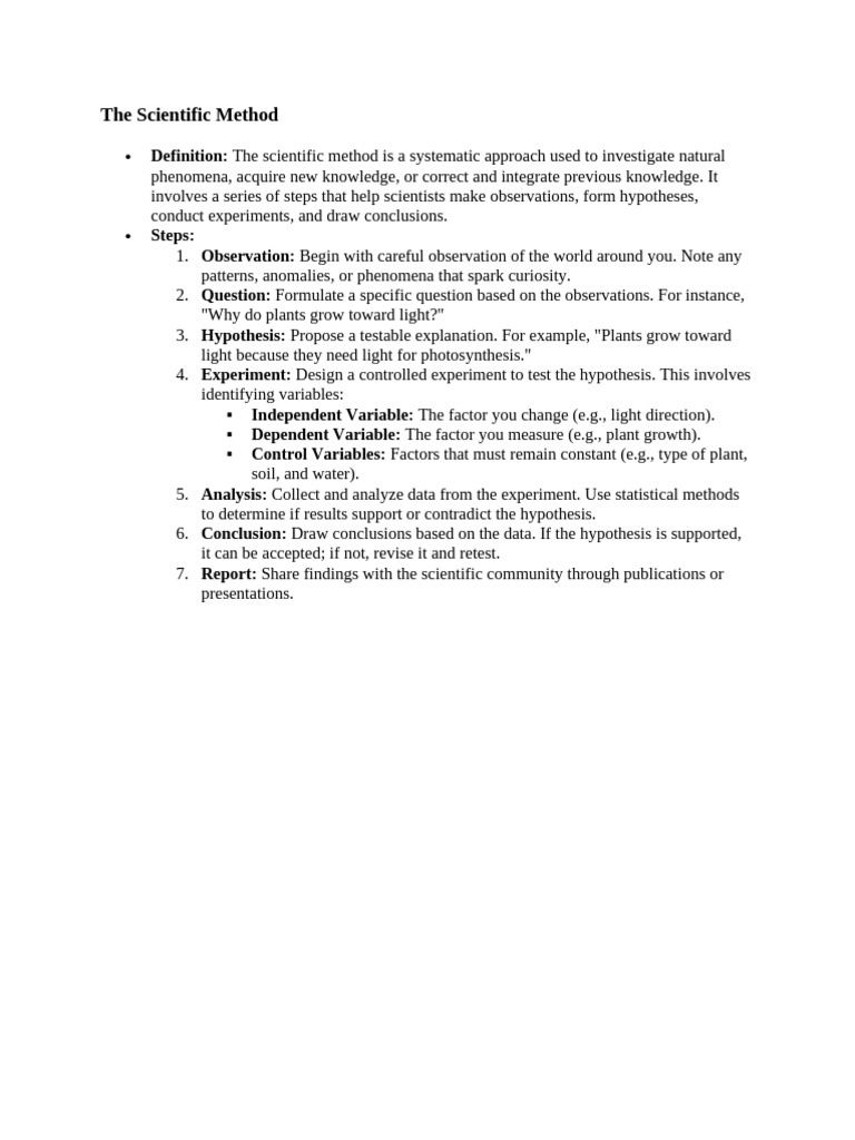 The Scientific Method | PDF | Science & Mathematics