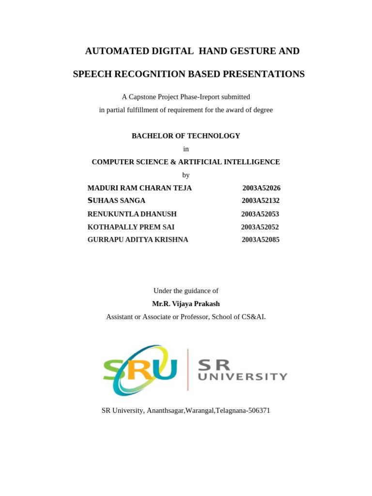 major report | PDF | Computer Vision | Human–Computer Interaction