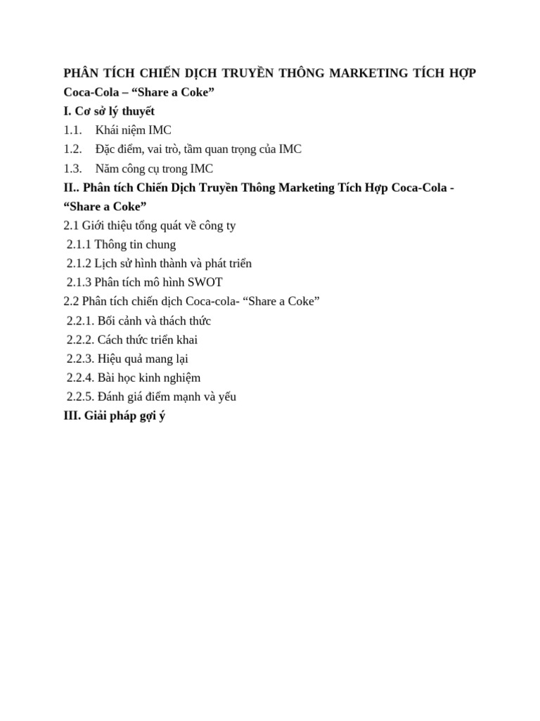 Dàn Ý IMC | PDF