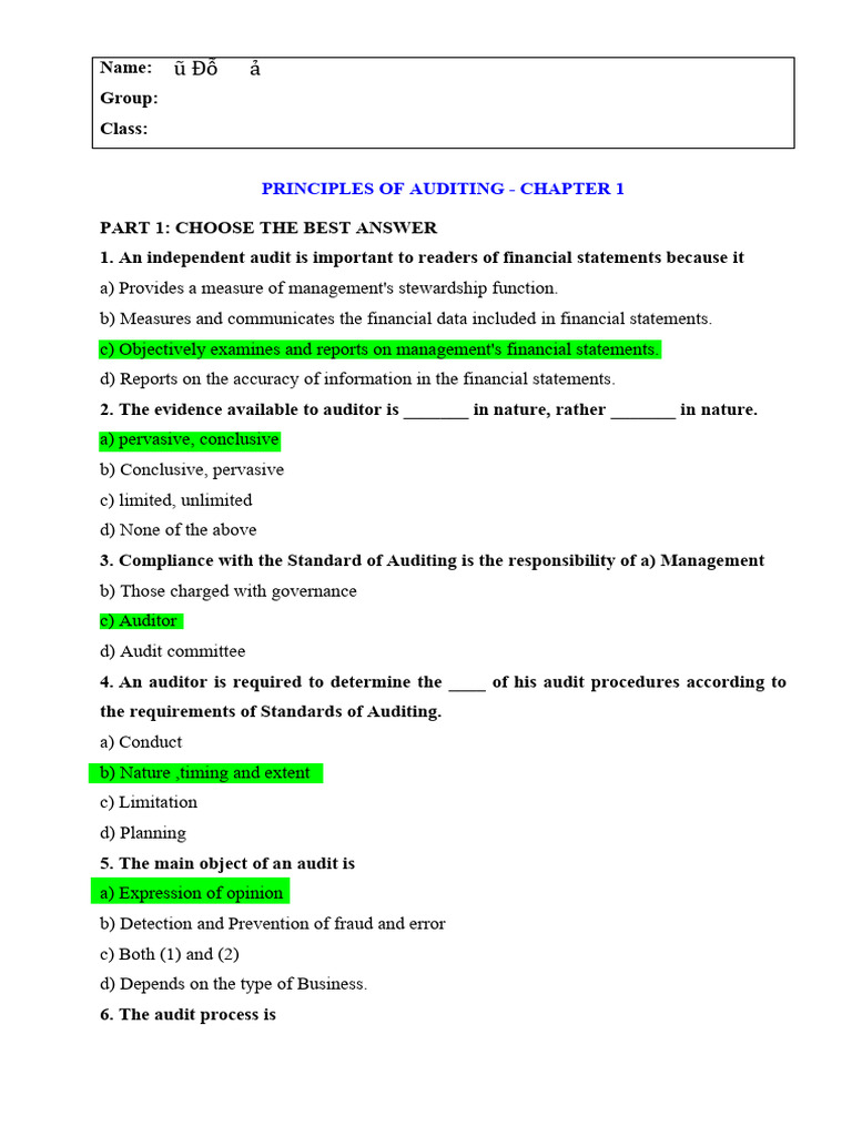 Auditing Principles and Practices | PDF | Audit | Accounting