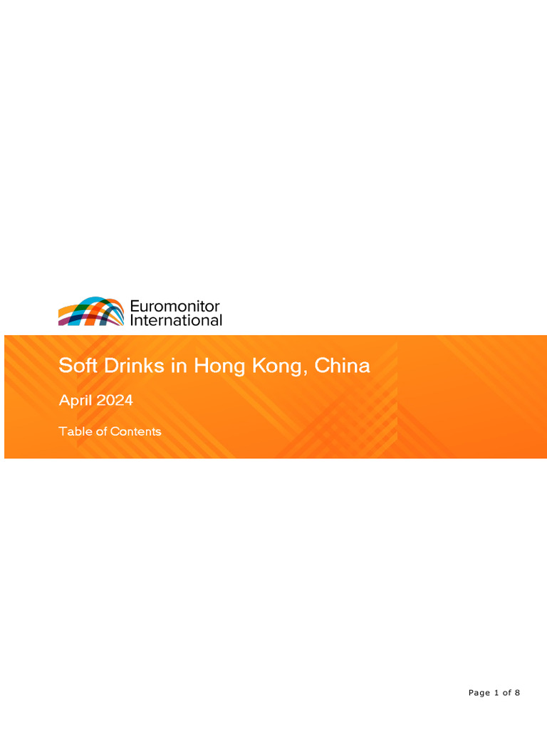 TOC - Soft Drinks in Hong Kong China | PDF | Bottled Water | Brand
