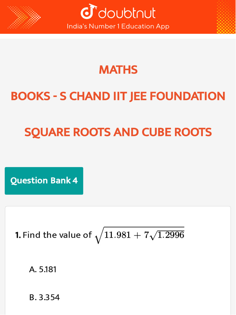IIT JEE Foundation: Roots & Squares | PDF | Mathematical Concepts | Number Theory
