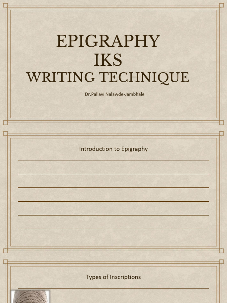Epigraphy IKS Wrting Techniques | PDF | Epigraphy