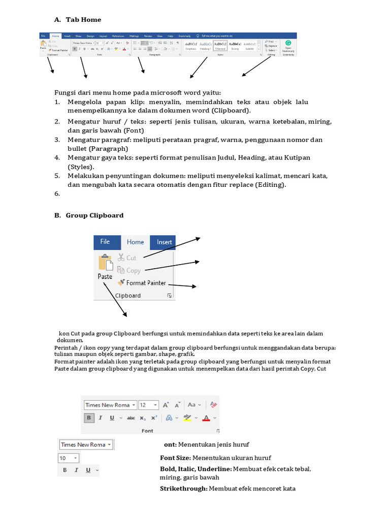 Panduan Menu Home di Microsoft Word | PDF