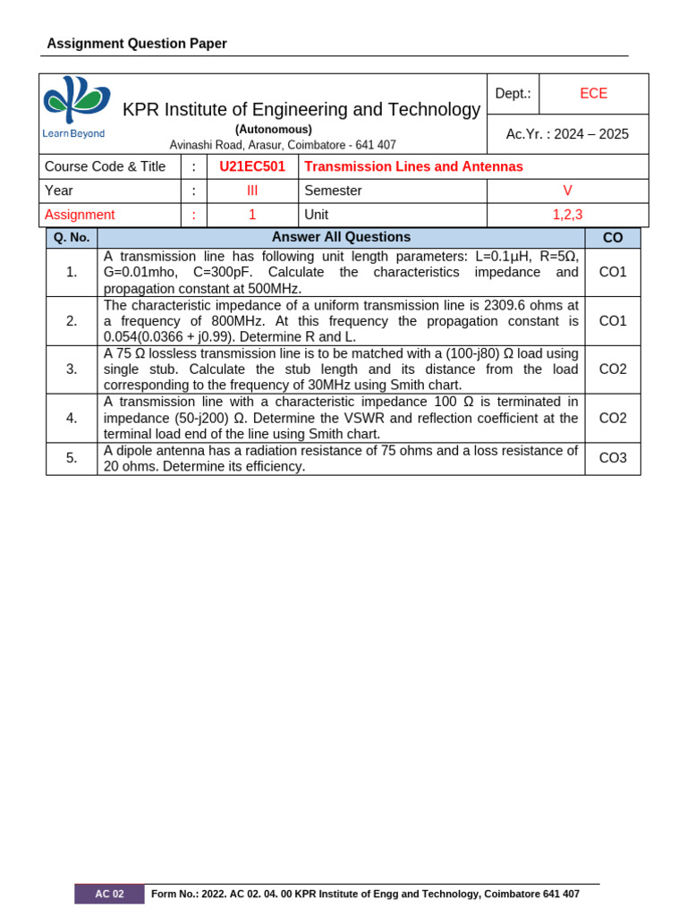 Assignment QP - TLA | PDF