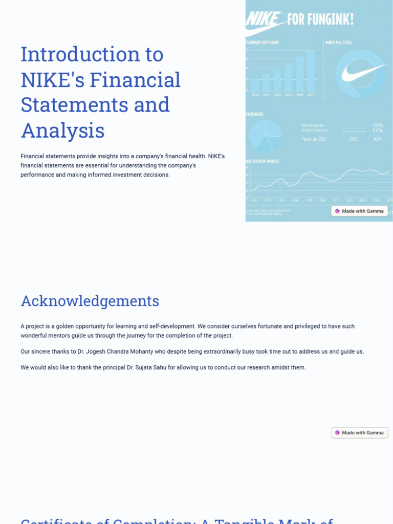 Introduction To NIKEs Financial Statements and Analysis | PDF | Expense ...