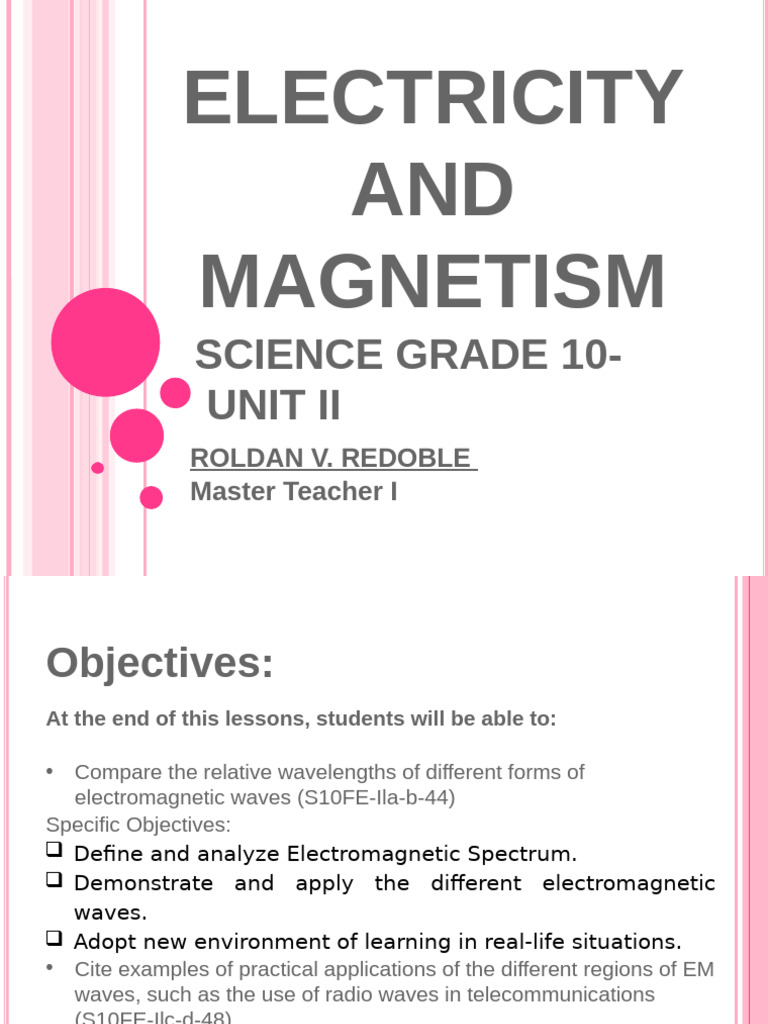 Electricity AND Magnetism: Science Grade 10-Unit Ii | PDF ...