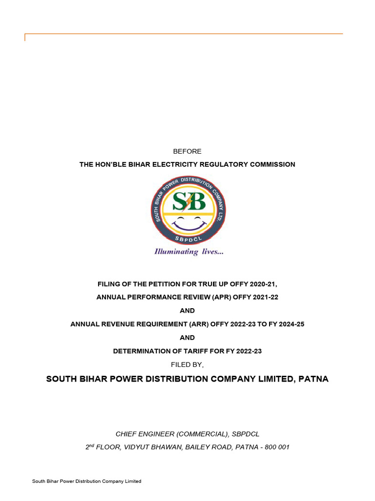 SBPDCL Petition - 15112021 - v2 | PDF | Expense | Depreciation