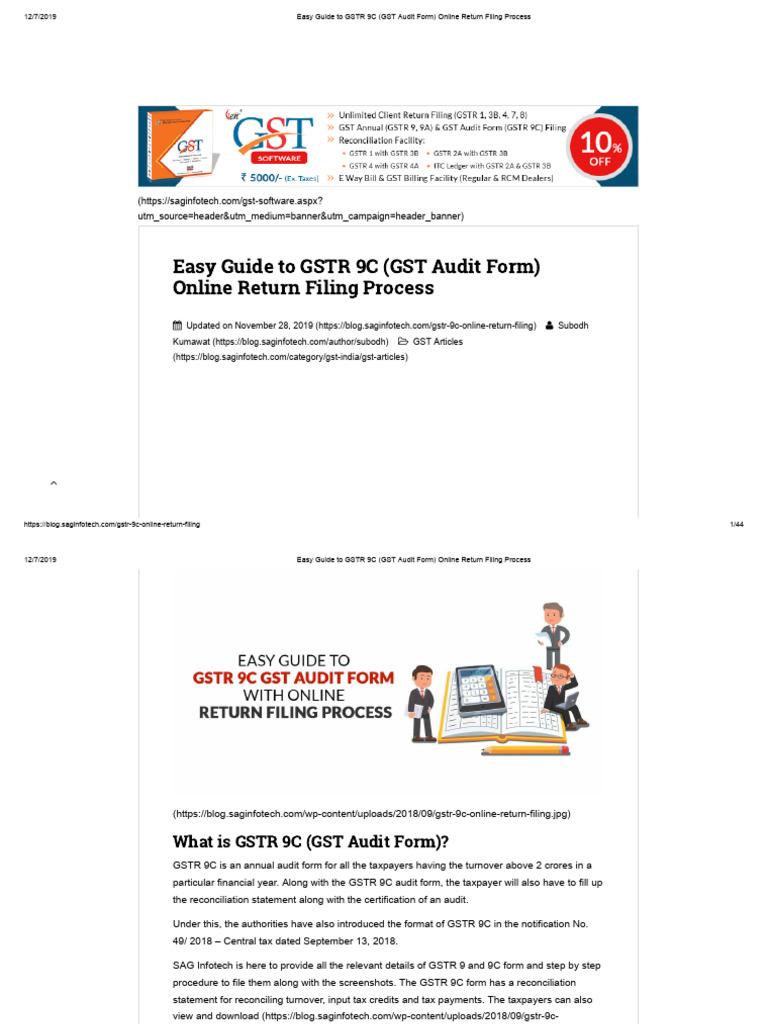 Easy Guide To GSTR 9C (GST Audit Form) Online Return Filing Process ...
