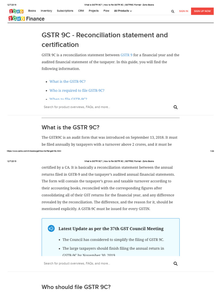 What Is GSTR 9C - How To File GSTR 9C - GSTR9C Format | PDF ...
