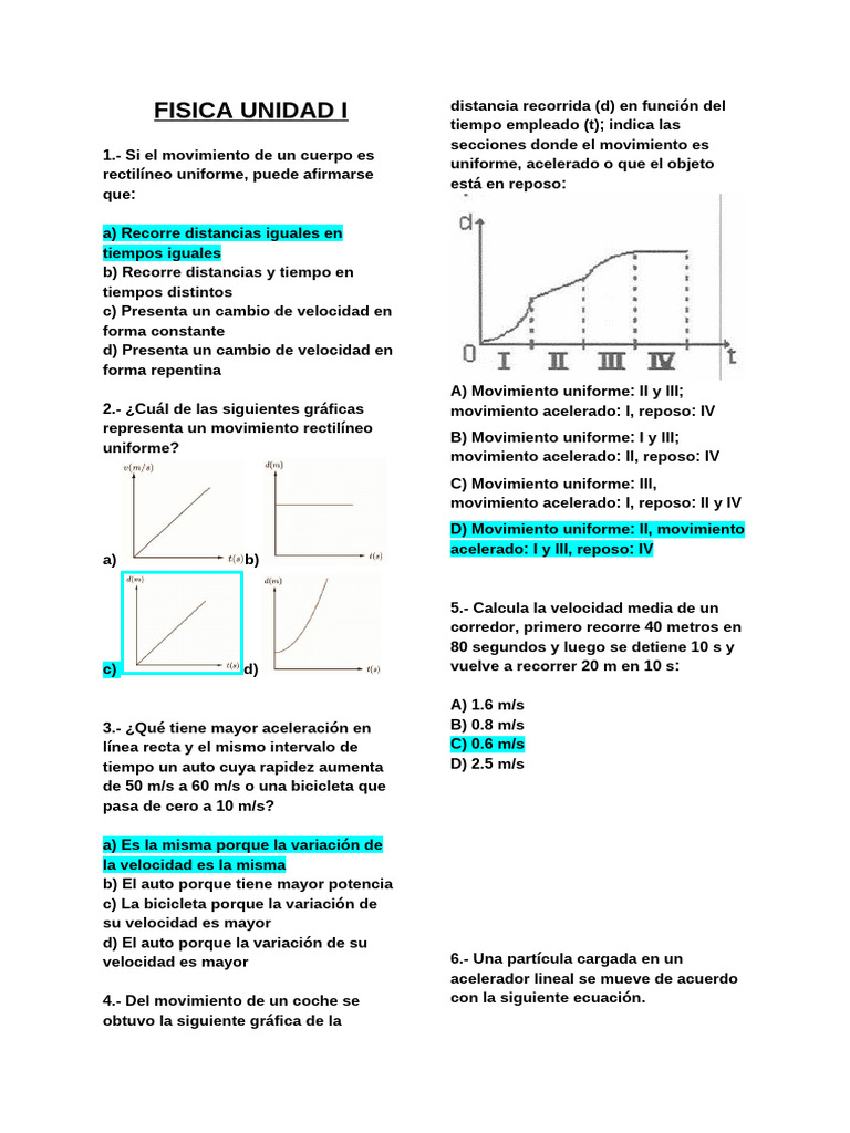 Banco de Preguntas Fisica | PDF | Velocidad | Velocidad