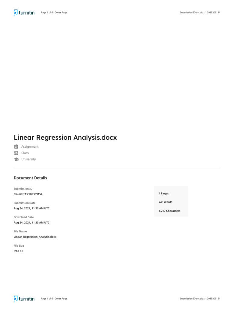 AI-Linear_Regression_Analysis._00146966fd118870 | PDF | Coefficient Of Determination | Dependent ...