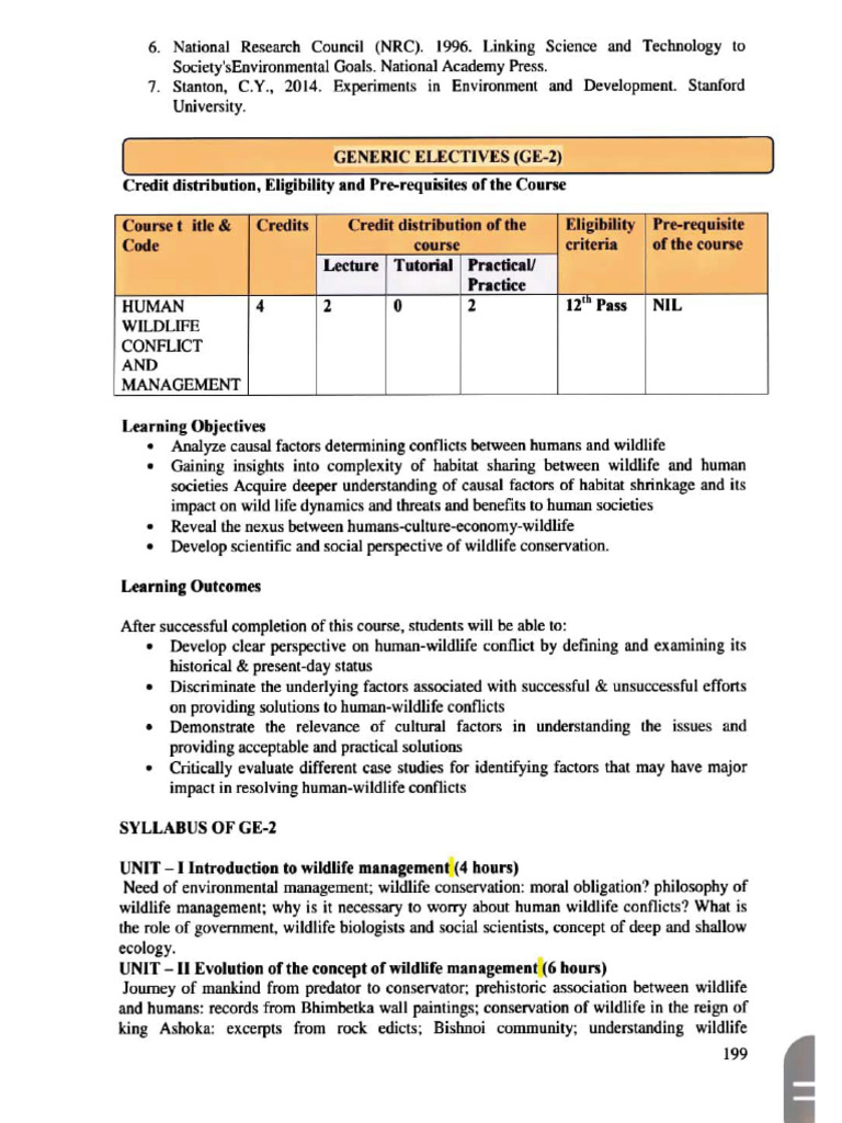 GE Human Wildlife Conflict and Management | PDF