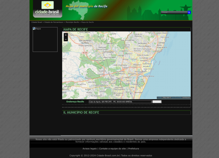 Mapa de Recife- Município de Recife e a cidade, Pernambuco | PDF