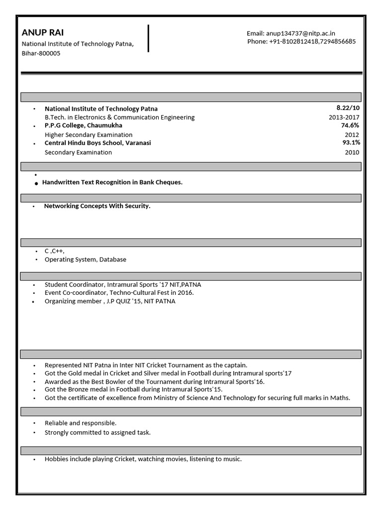Anup Rai 2 Resume | PDF