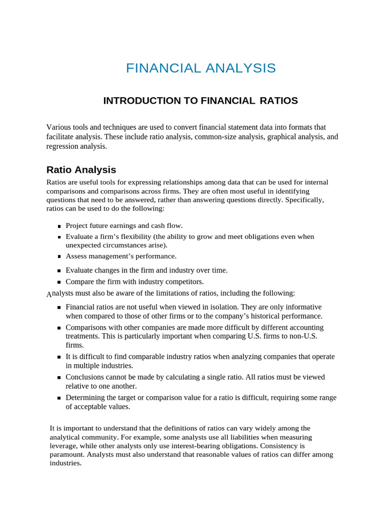 Handout-2 - Introduction To Financial Ratios | PDF | Equity (Finance ...