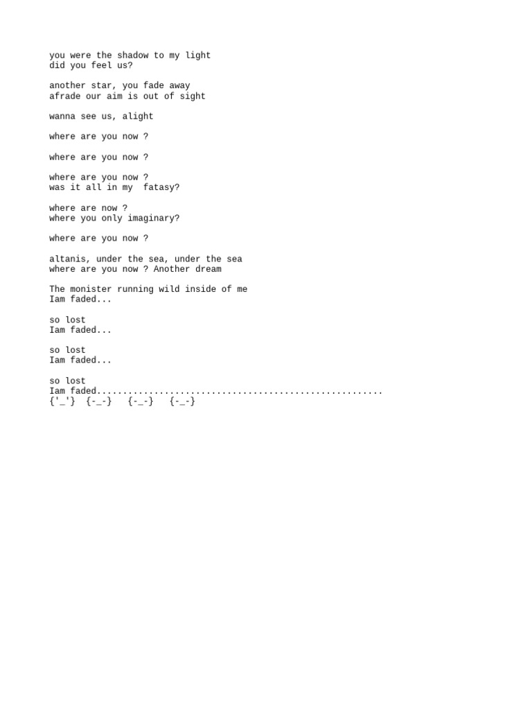 Faded | PDF | Poetry