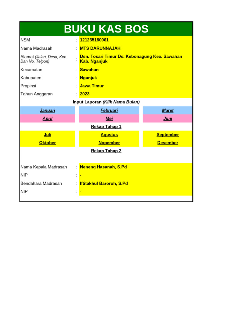 Buku Kas Bos - 2023 - Tahap 1 Dan 2 Mtsda | PDF