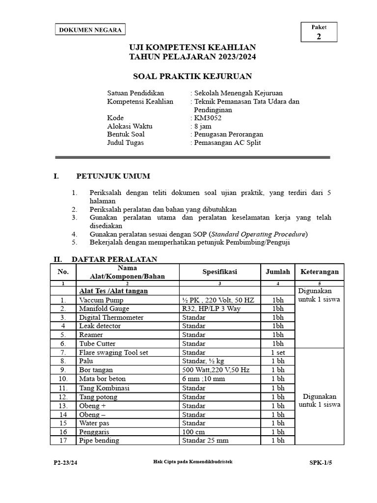 P2-SPK-Teknik Pemanasan Tata Udara Dan Pendinginan | PDF