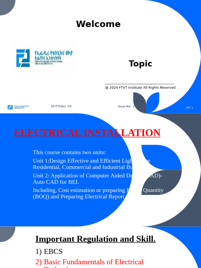1.1. Electrical Insta Unit I (PI) | PDF | Electrical Engineering ...