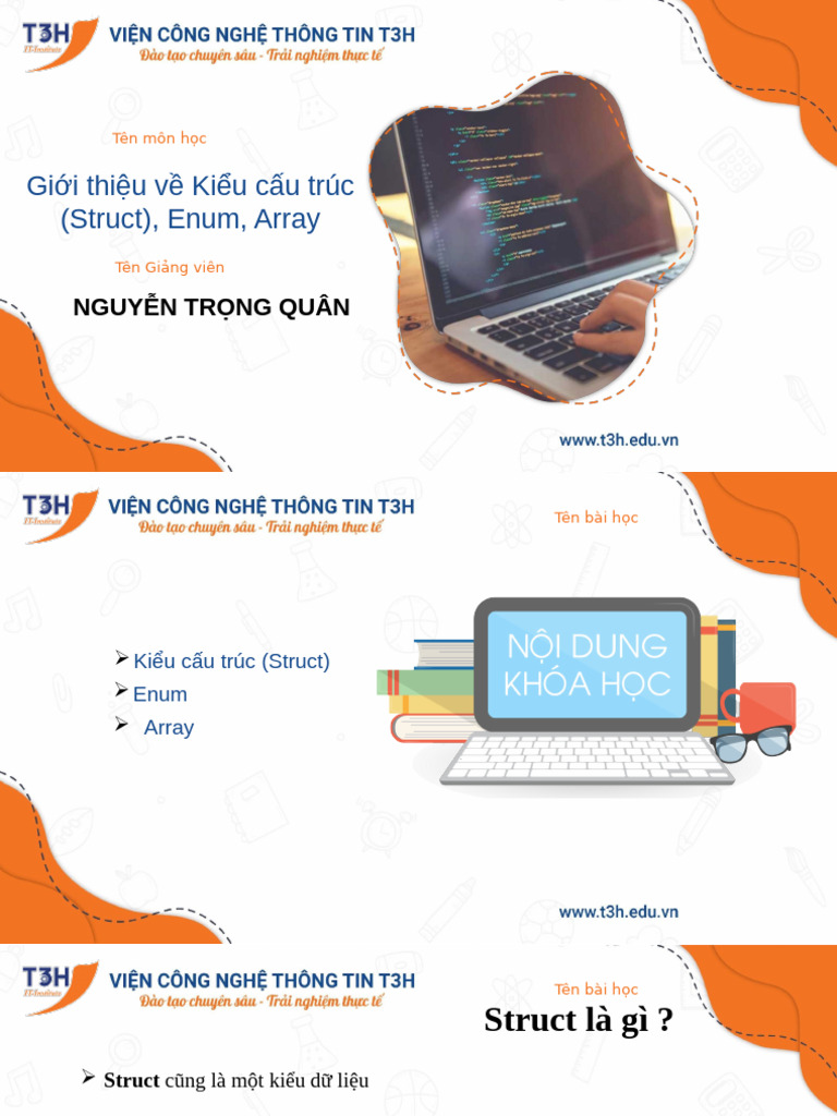 Buoi4 - Kiểu Cấu Trúc (Struct), Enum, Array | PDF