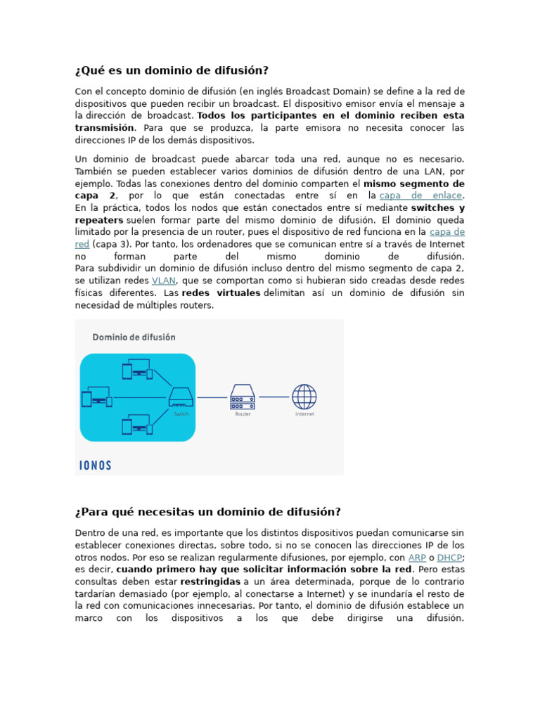 Dominio de Difusión | PDF | Red de computadoras | Telecomunicaciones