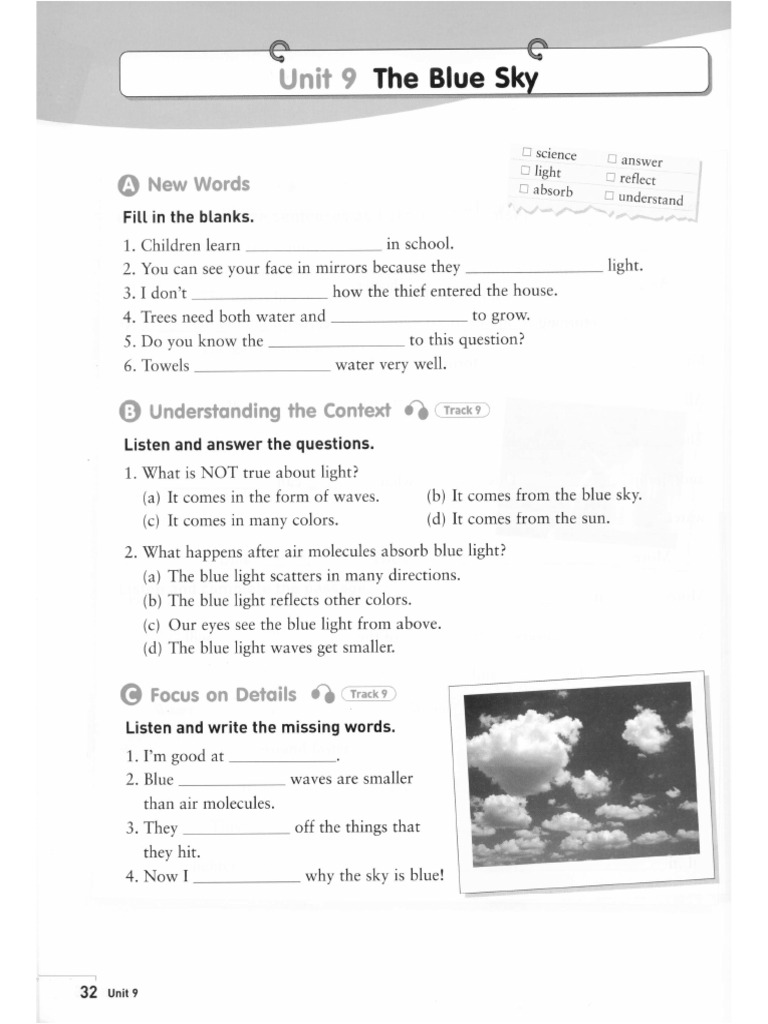 Dictation 9 - Blue Sky | PDF