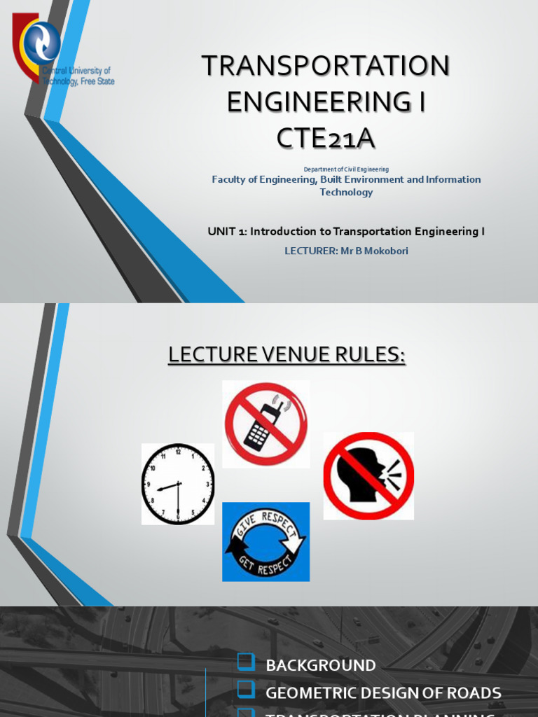 Unit 1 Introduction To Transportation Engineering I | PDF | Transport ...