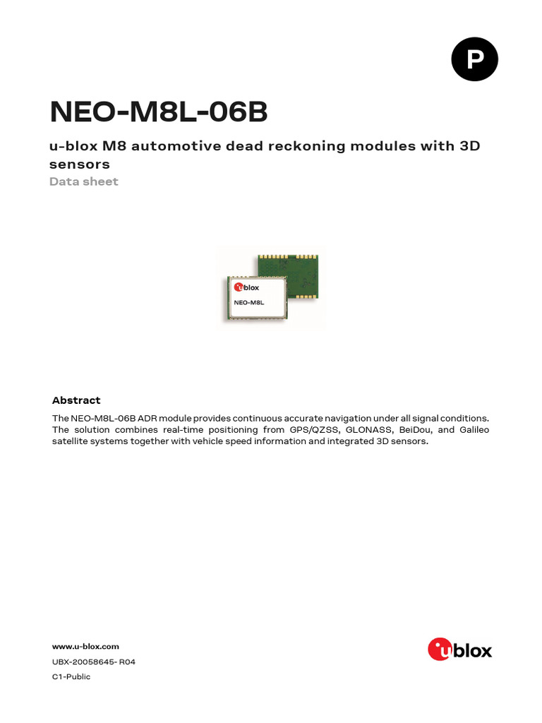 Neo m8l 06b Adr450 Datasheet Ubx 20058645 | PDF | Global Positioning ...