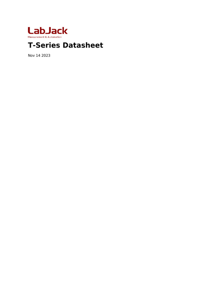 Labjack T Series Datasheet Pdf Transmission Control Protocol Analog To Digital Converter
