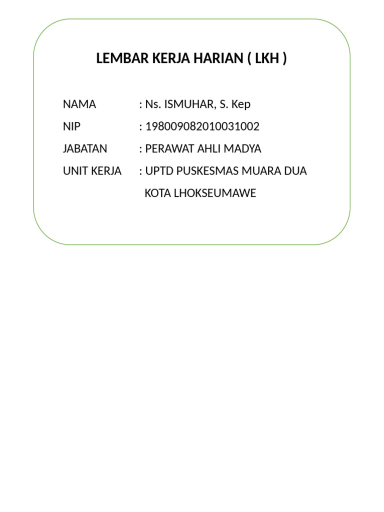 Lembar Kerja Harian (LKH) | PDF