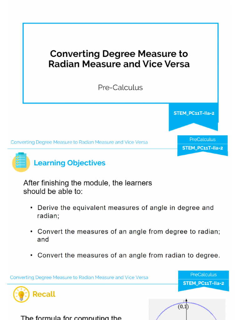 Conversion-Radians-to-Degree-and-vice-versa | PDF