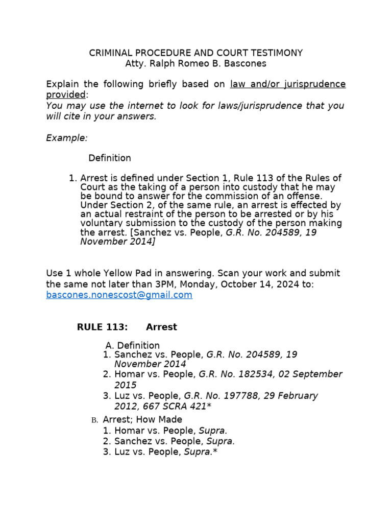 Crim-Pro-Activity-1-Midterm | PDF | Bail | Public Law