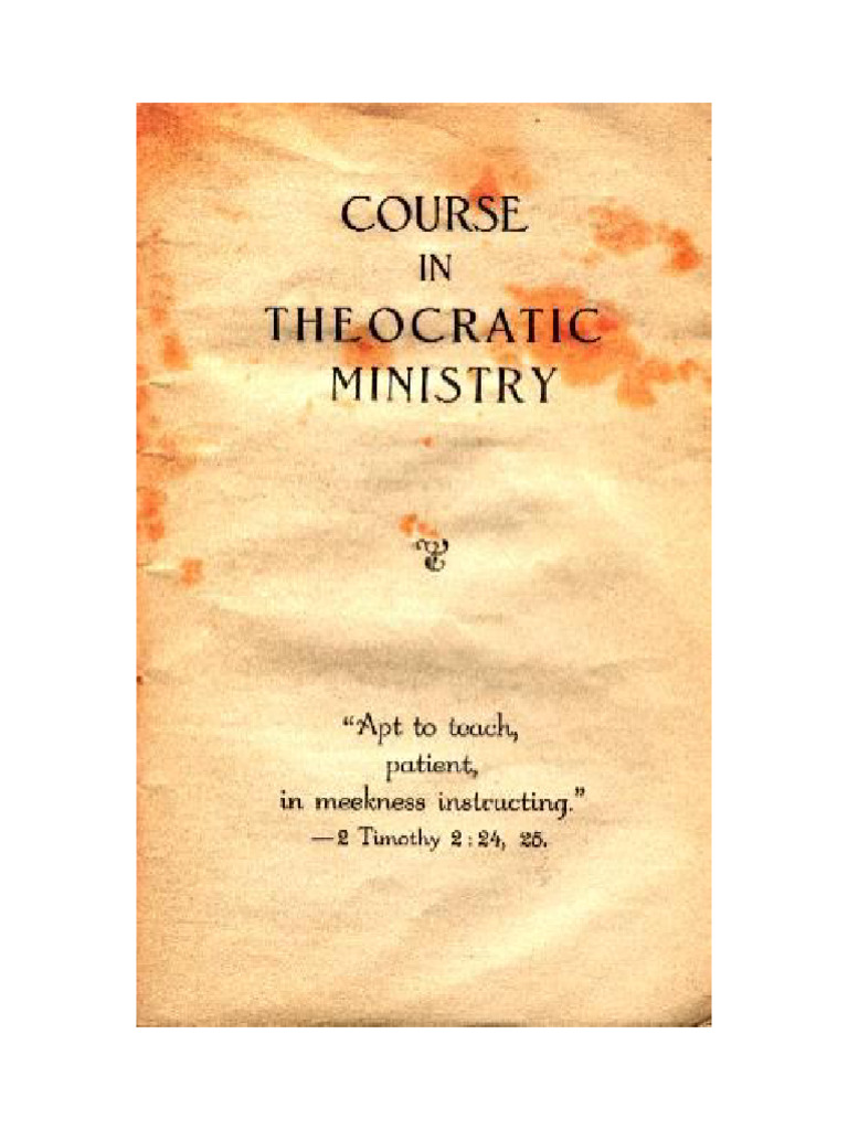 1943 - Course in Theocratic Ministry - Text | PDF | Justification ...