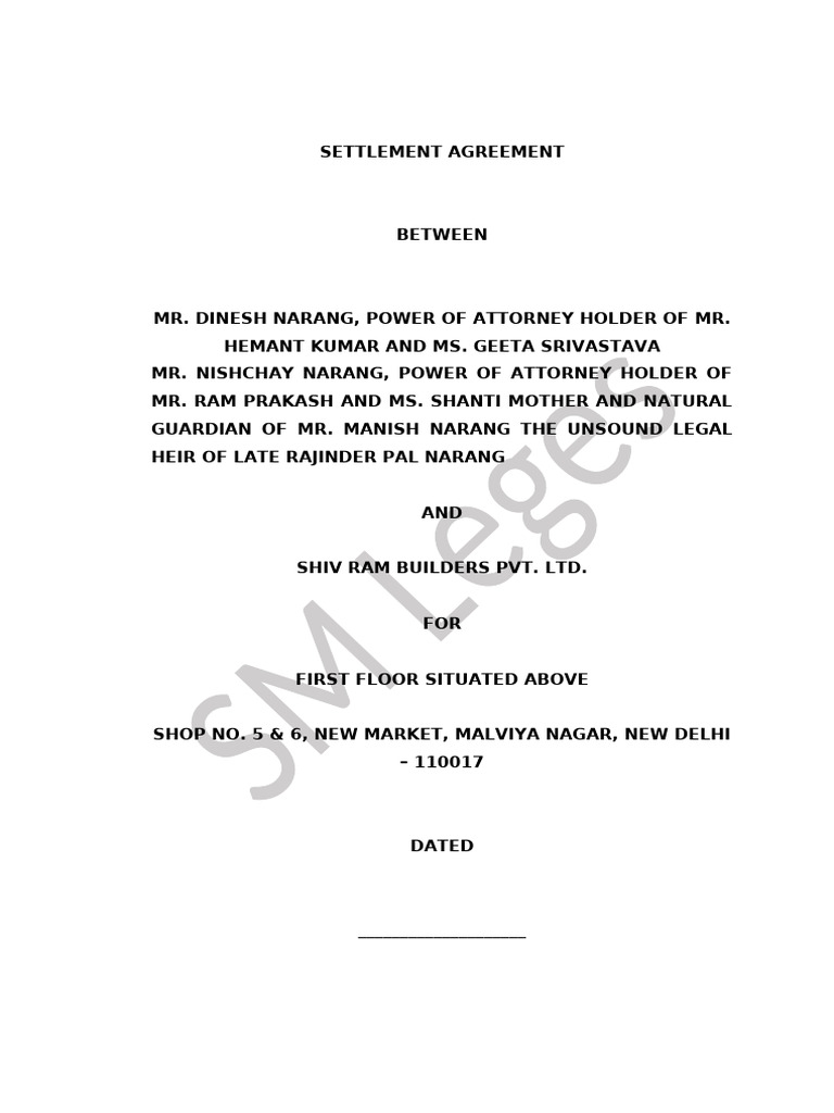 Landlord-Tenant Settlement Agreement | PDF | Common Law | Private Law
