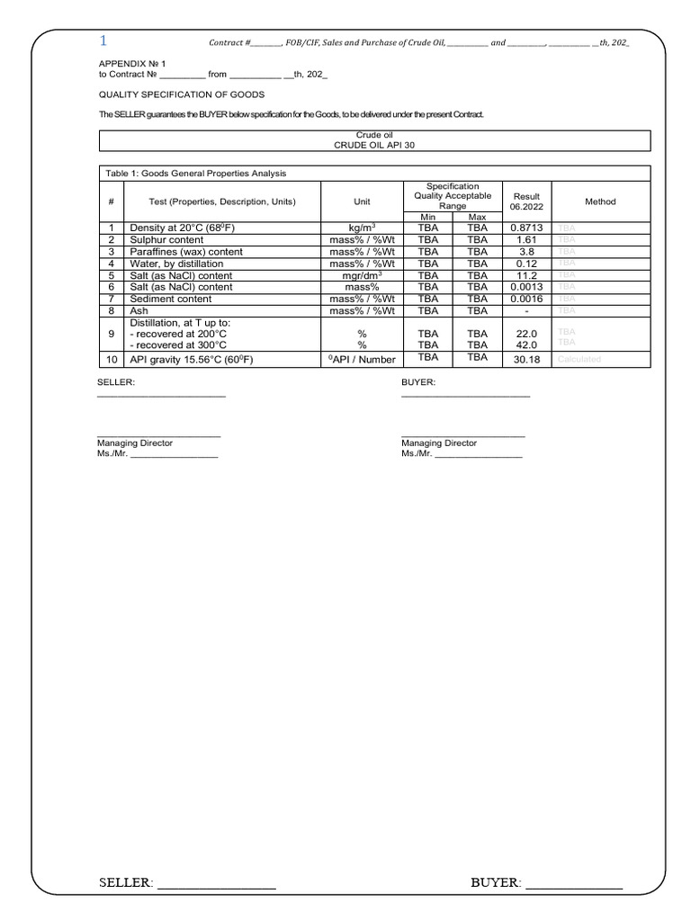 Kebco API 30 Crude Oil Specifications | PDF | Oils | Petroleum