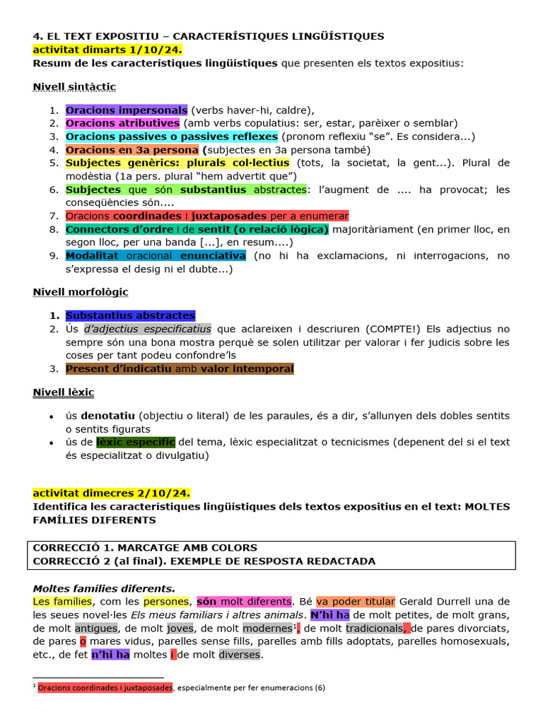 1.4.1. Activitat Text Expositiu. Moltes Famílies-1 | PDF